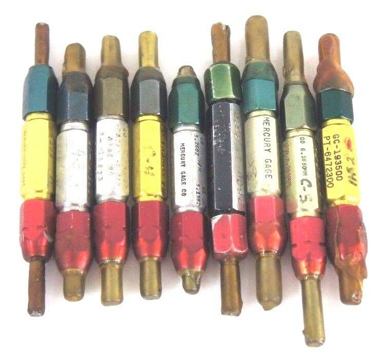 LOT OF 9 PLUG GAGES SOUTHERN GAGE, SIZE CONTROL, GLASTONBURY, MERCURY ...