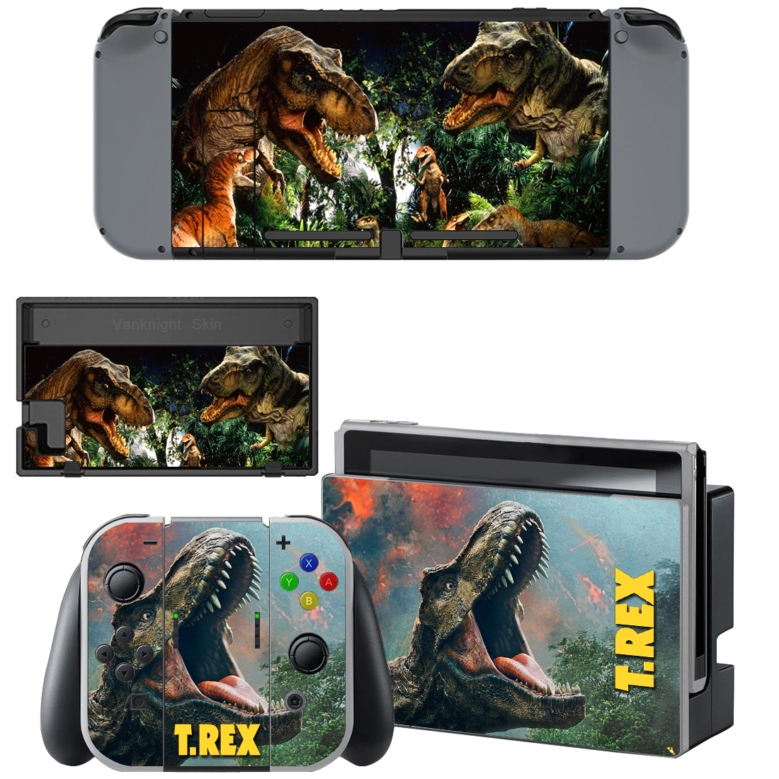 Dinosaur Tyrannosaurus Rex Nintendo Switch Console Joy-Con Vinyl Decals ...