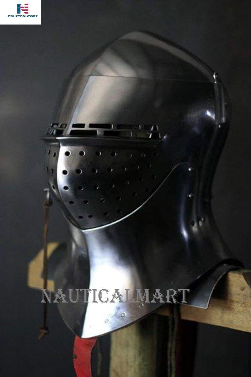 NauticalMart Medieval 14th Century Great Bascinet Armor Helmet - Knives ...