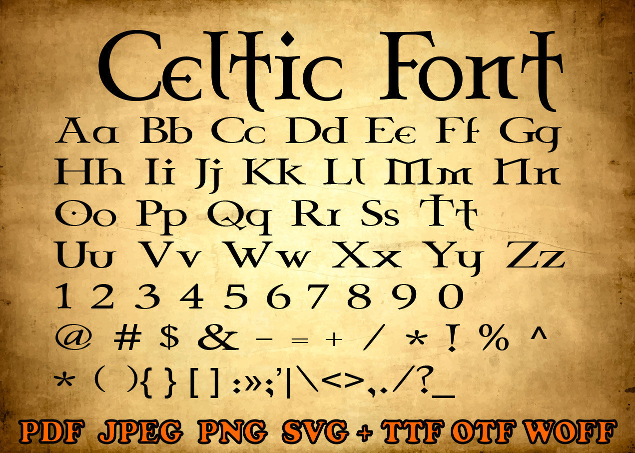 bundle celtic font svg irish font svg celtic and 50 similar items