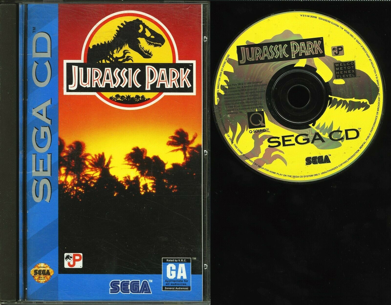 Jurassic Park Sega Cd Complete With Long Case And Manual Untested As Is Video Games