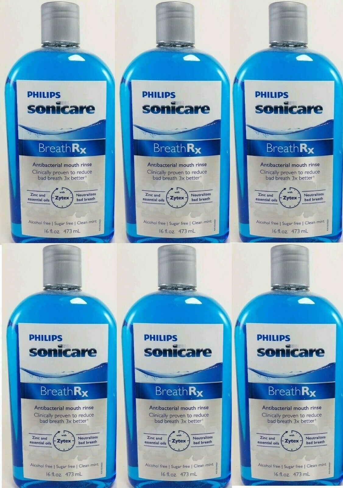 6 x Philips Sonicare Breathrx Antibacterial Mouth Rinse, 16 Fl Oz 6 ...