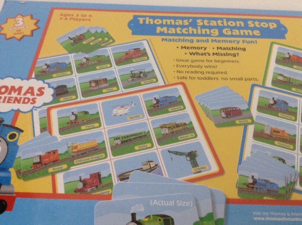 Thomas and Friends Station Stop Matching Game 3 - 1 Memory Matching New ...