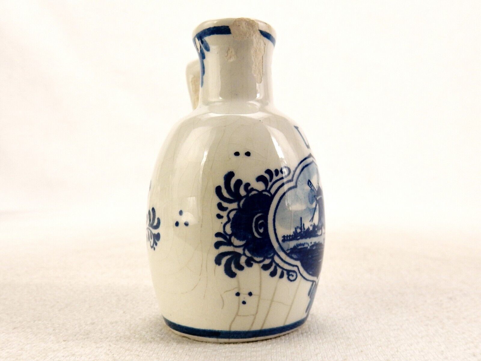 Vintage Delft Blue Porcelain Cruet Set w/Wood Tray, Oil & Vinegar, Cork ...