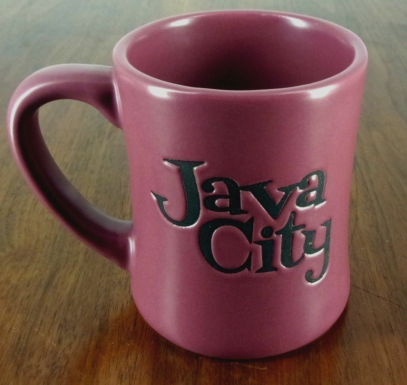 JAVA CITY Embossed Coffee Cup/Mug 12 oz Heavy Made USA Mahogany Awesome ...