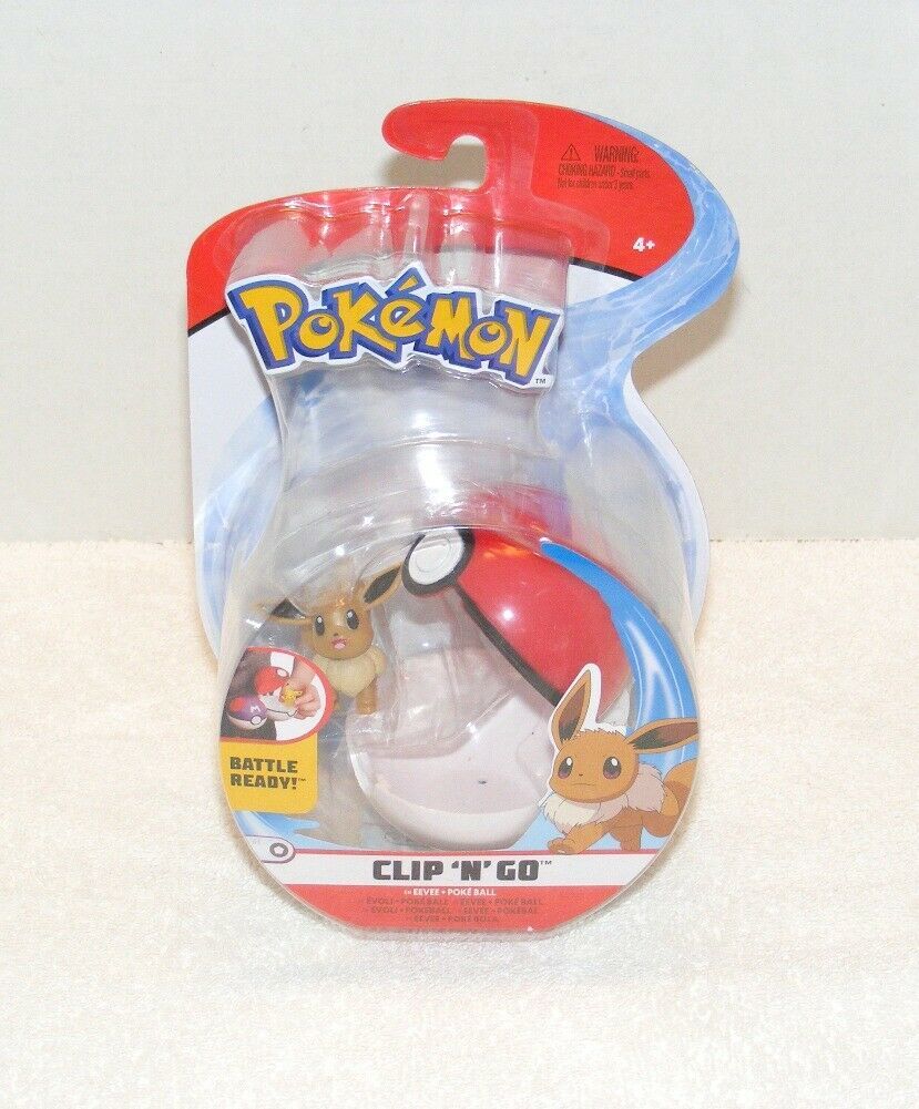 NIP POKEMON CLIP & GO EEVEE WITH POKE BALL ACTION FIGURE - Action Figures
