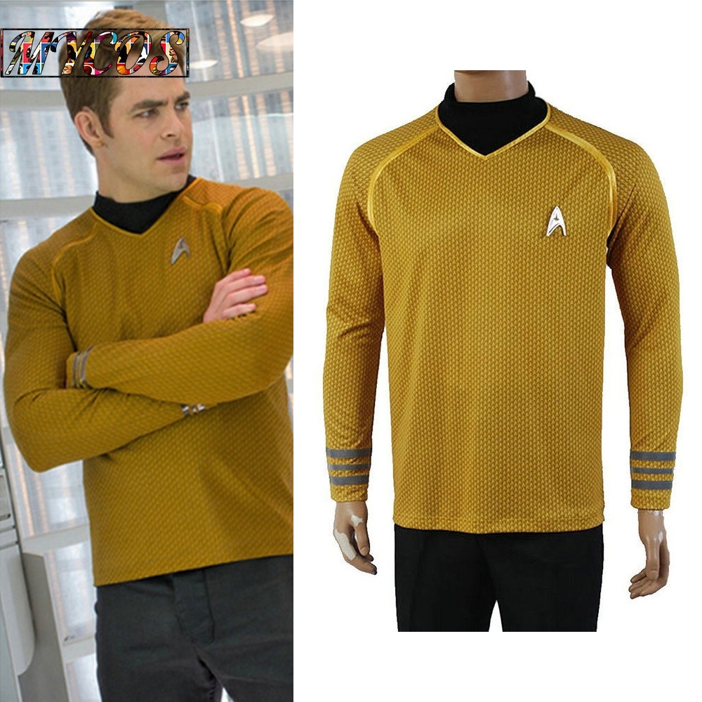 Star Trek Into Darkness Kirk Shirt Uniform Cosplay Yellow Costume With ...