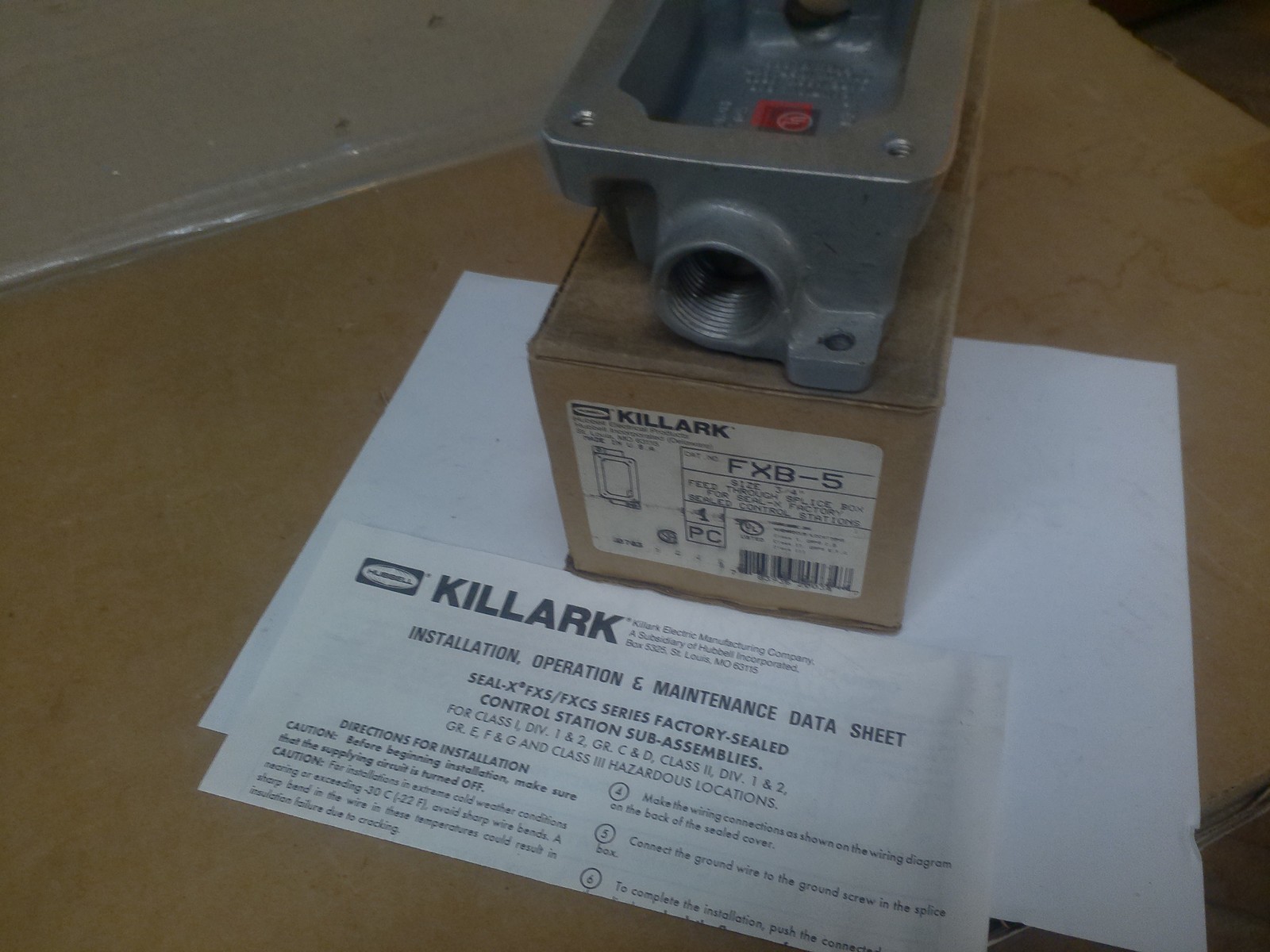 (NIB) KILLARK FXB-5 EXPLOSION PROOF FEED THRU SPLICE BOX / (2) 3/4"NPT ...