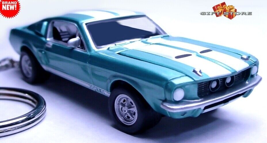 RARE KEY CHAIN 65/66/1967 BLUE FORD MUSTANG SHELBY GT500 FASTBACK ...
