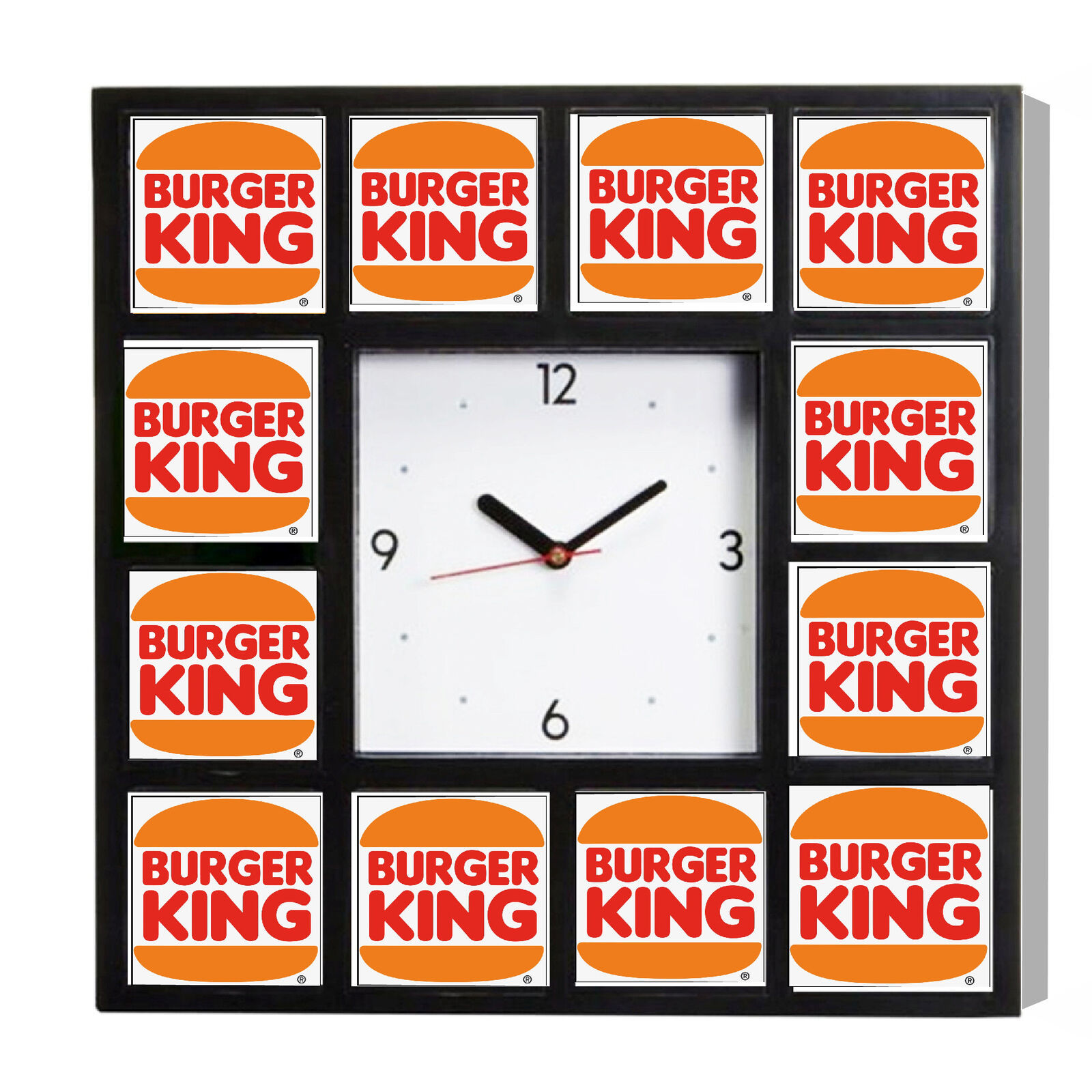 Burger King 1969 Logo Retro Classic Advertising Clock with 12 pictures ...