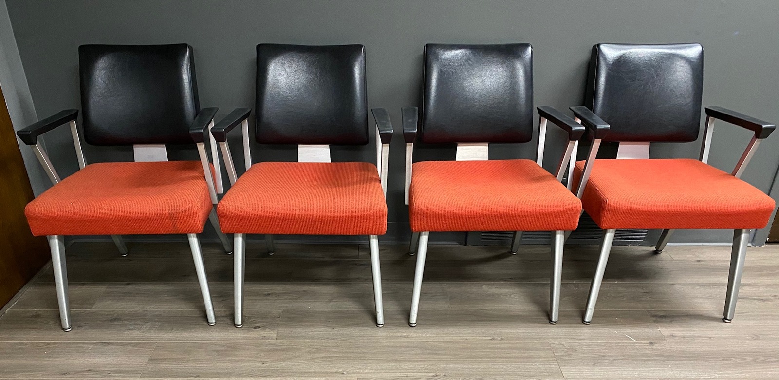 Vintage Good Form General Fire Proofing Industrial Aluminum Arm Chairs ...