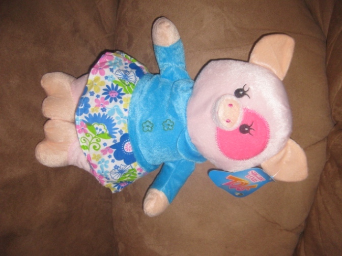 PINK PIG BLUE DRESS Brand New Plush NWT Stuffed Animal With Tags 12 ...