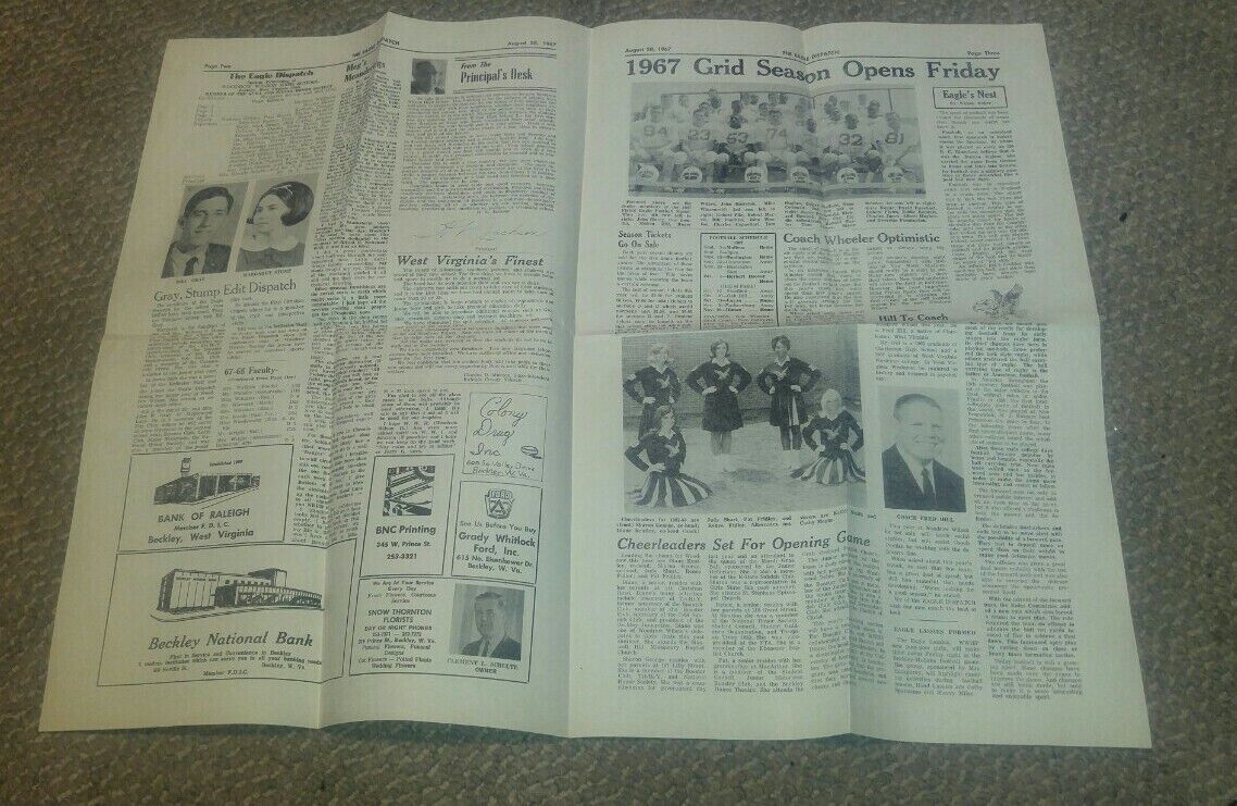 Vintage Eagle Dispatch Woodrow Wilson High School Beckley West Virginia 1967 - Elementary & High ...