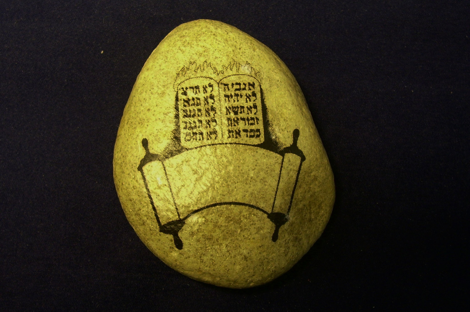 Torah Scroll little Hebrew Judaic Jewish Stone Rock OOAK Torah ...