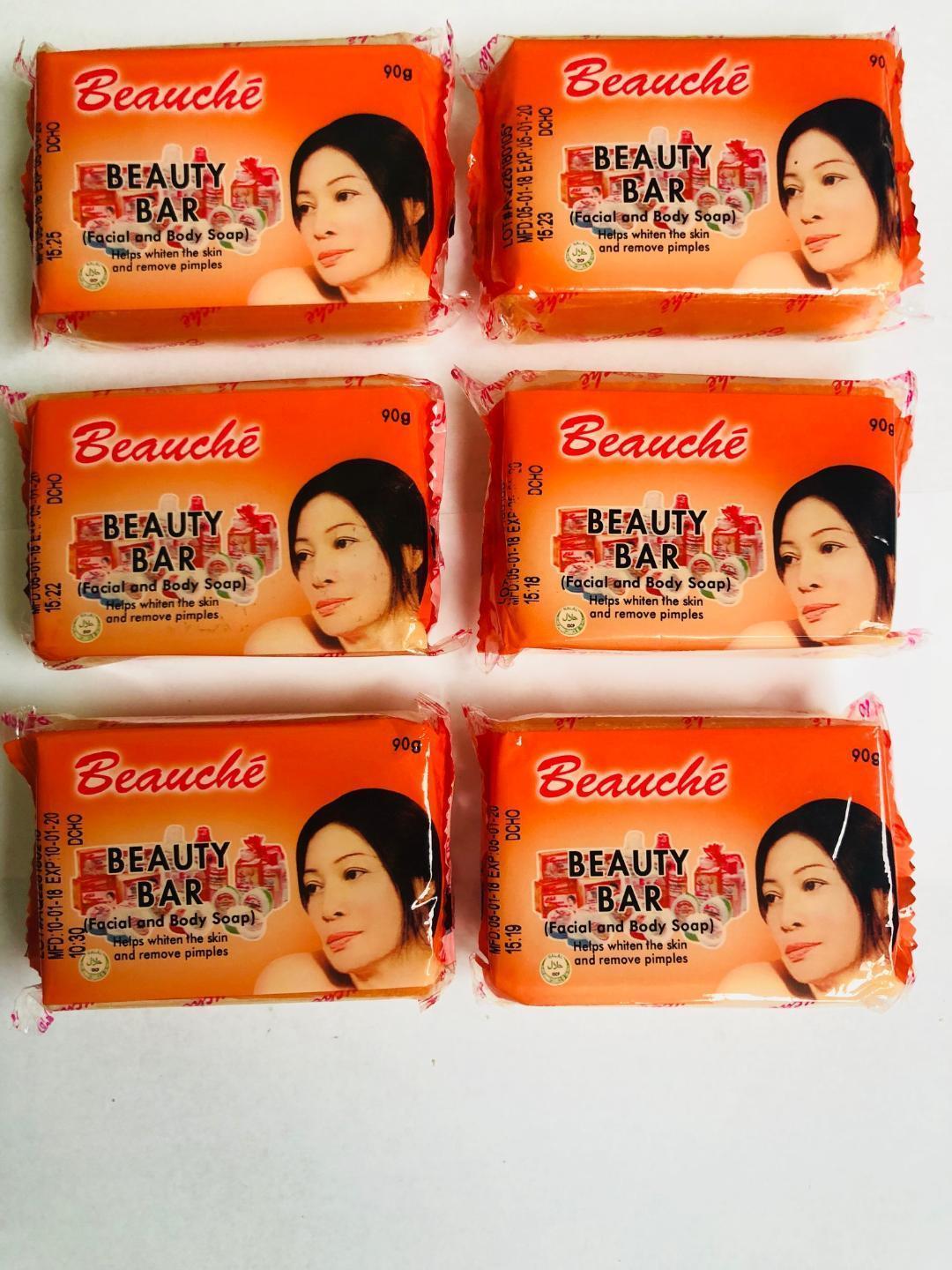 6 BEAUCHE PAPAYA KOJIC ACID WHITENING BEAUTY BAR SOAP 90g - Bar Soaps