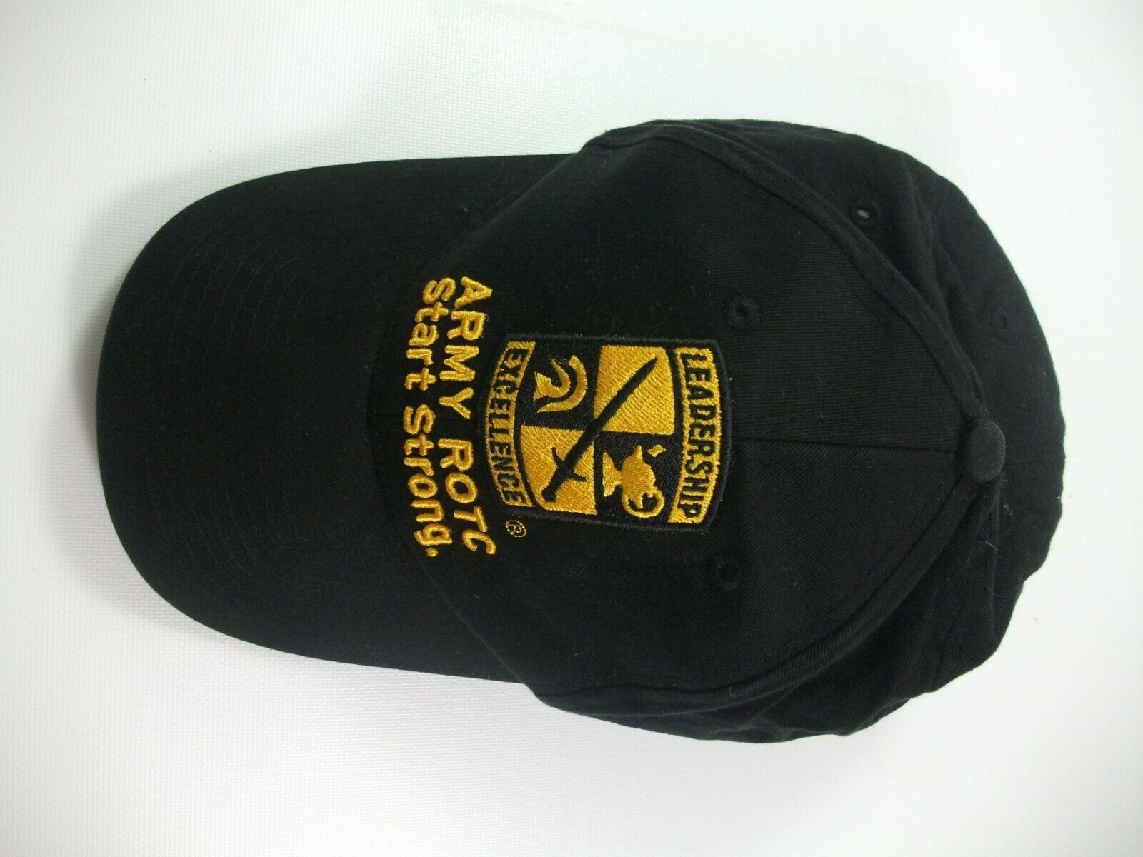 Army ROTC Start Strong Hat Black Hook Loop Baseball Cap - Men's Accessories