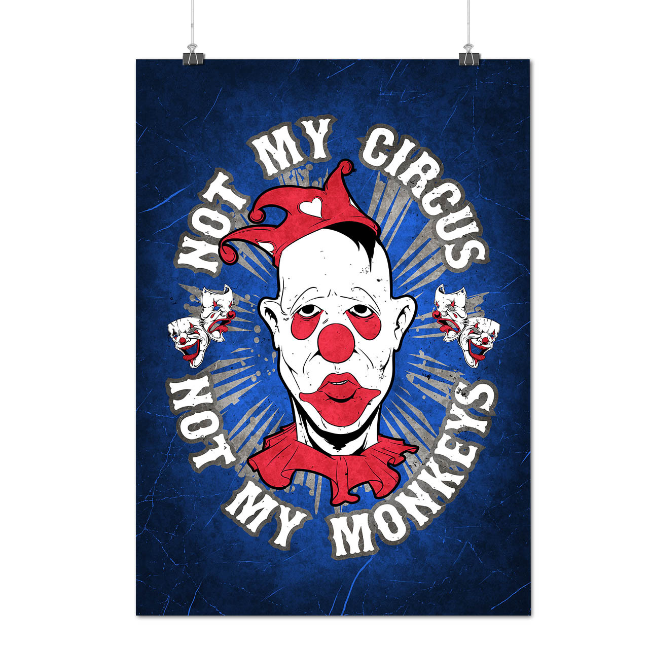 Circus Clown Monkey Funny Matte/Glossy Poster A0 A1 A2 A3 A4 | Wellcoda ...