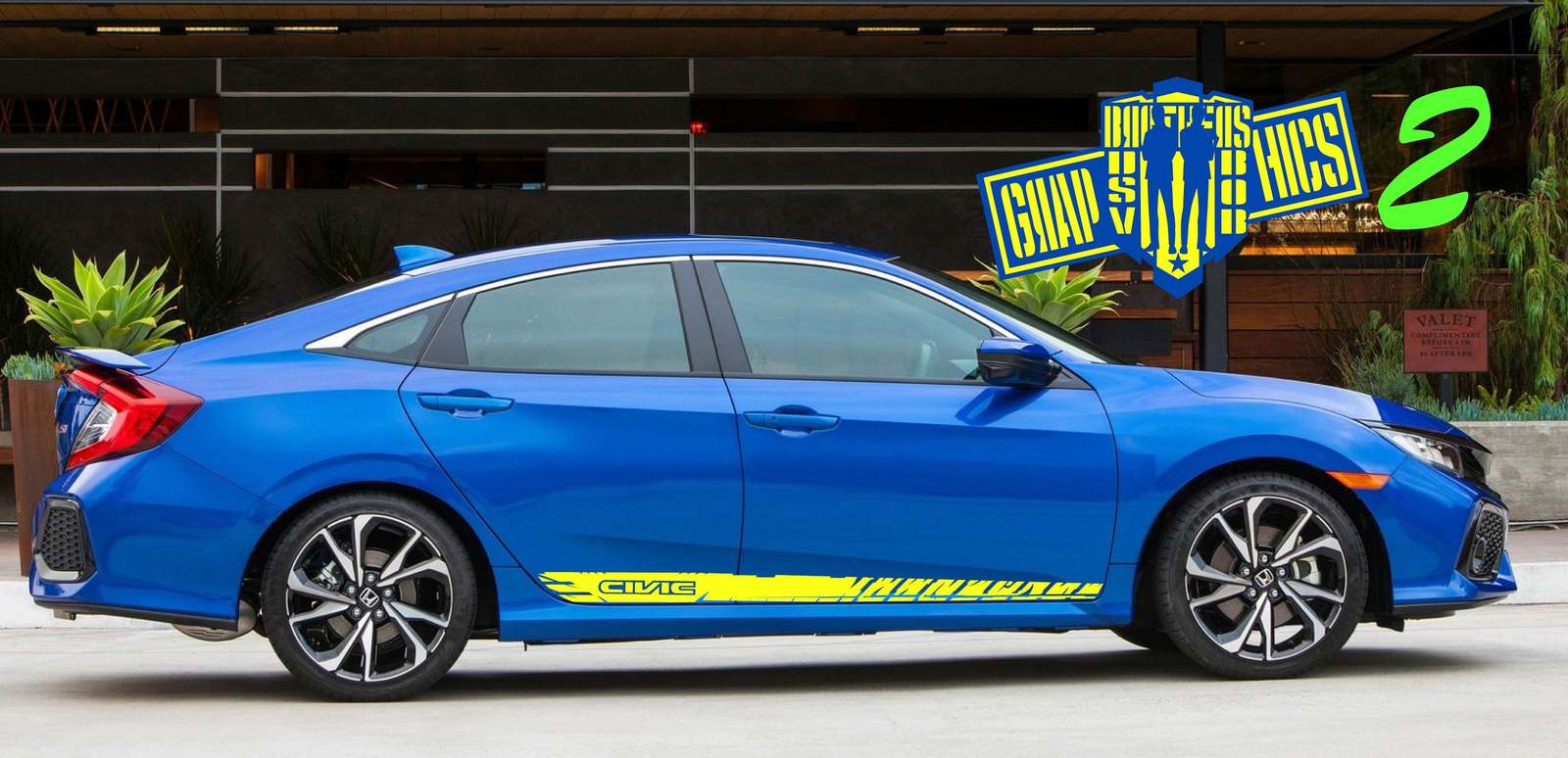 2x Sticker star Decal kit compatible with Honda Civic 2015-2020 ...