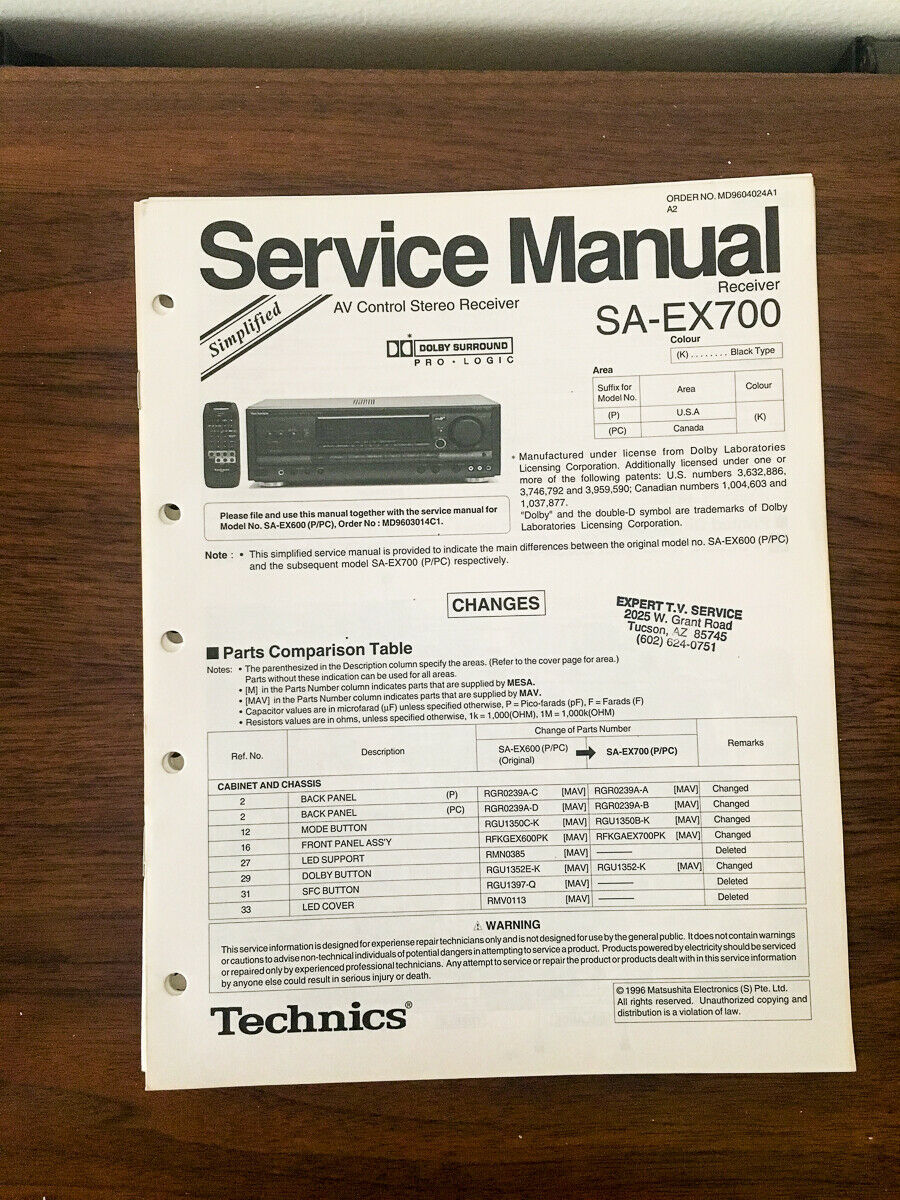 Used Technics SA-EX700 AV stereo receivers for Sale | HifiShark.com