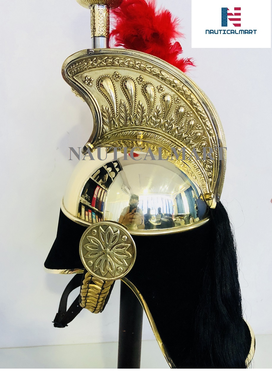Brass French curassiere Officer's Helmet Napoleon Style Helmet ...