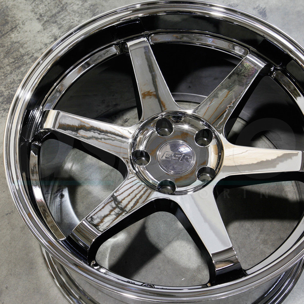 17x8.5 ESR SR07 SR7 5x112 30 Black Chrome Wheels New Set(4) - Wheels