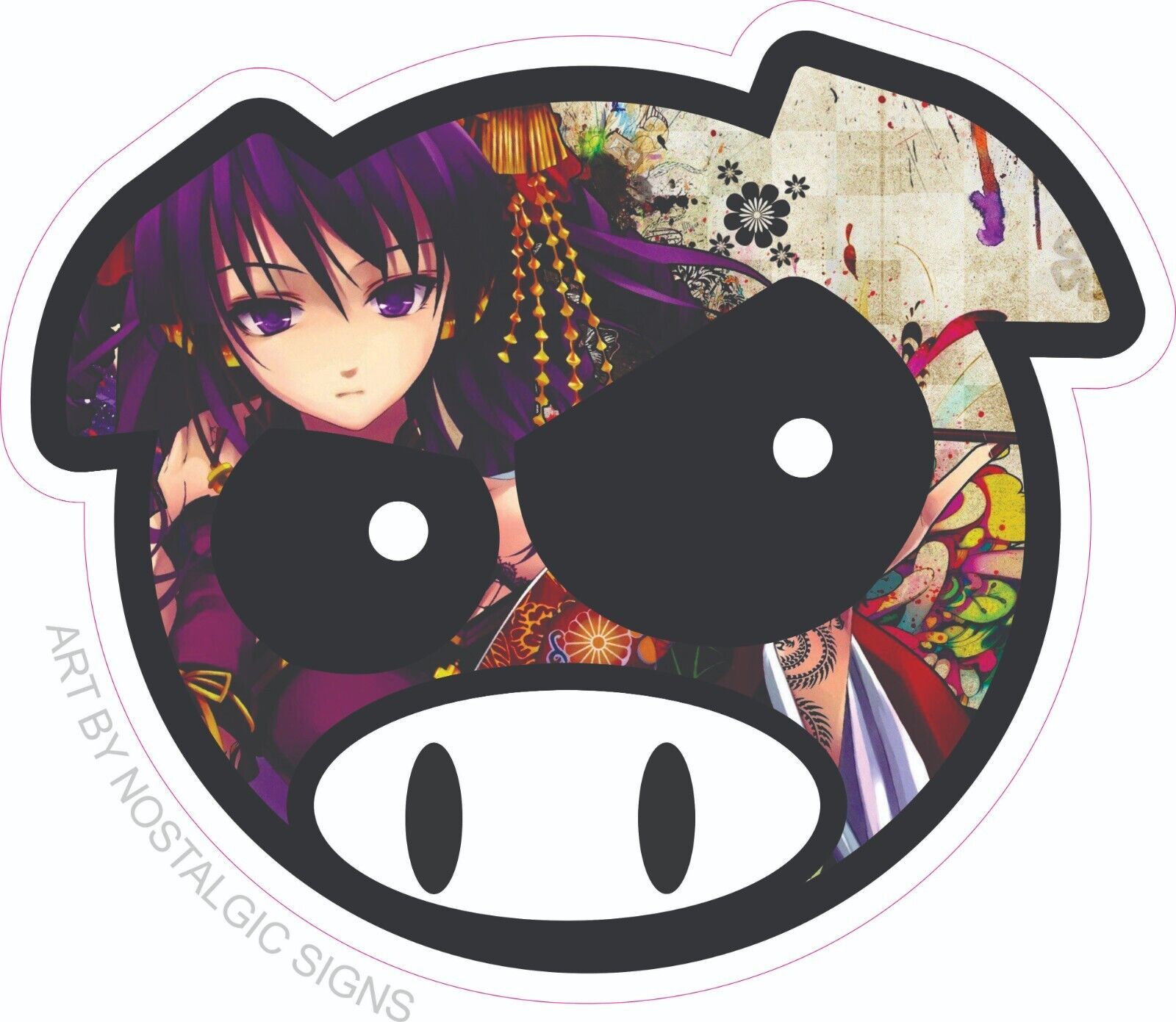 JDM sticker bomb Angry Pig Rally sticker decal vinyl drift laptop Anime ...