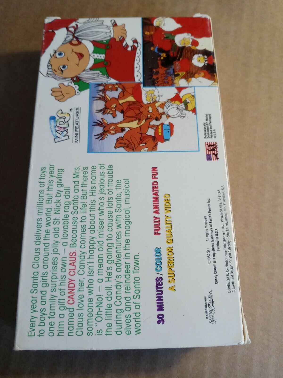 Vintage Candy Claus VHS Tape Christmas Just For Kids Mini Features ...