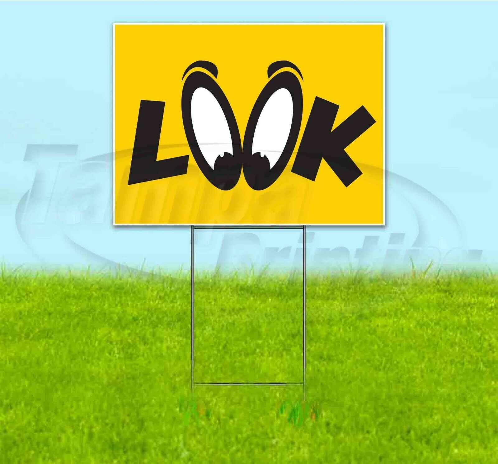 LOOK 18x24 Yard Sign WITH STAKE Corrugated Bandit USA BUSINESS ...