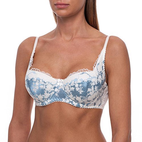 Frugue Womens Sexy Push Up Balconette Lace Shelf Bra Aqua Blue 36 Dd