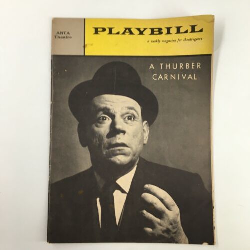 1960 Playbill Anta Theatre Tom Ewell In A Thurber Carnival By Burgess Meredith 1960 69