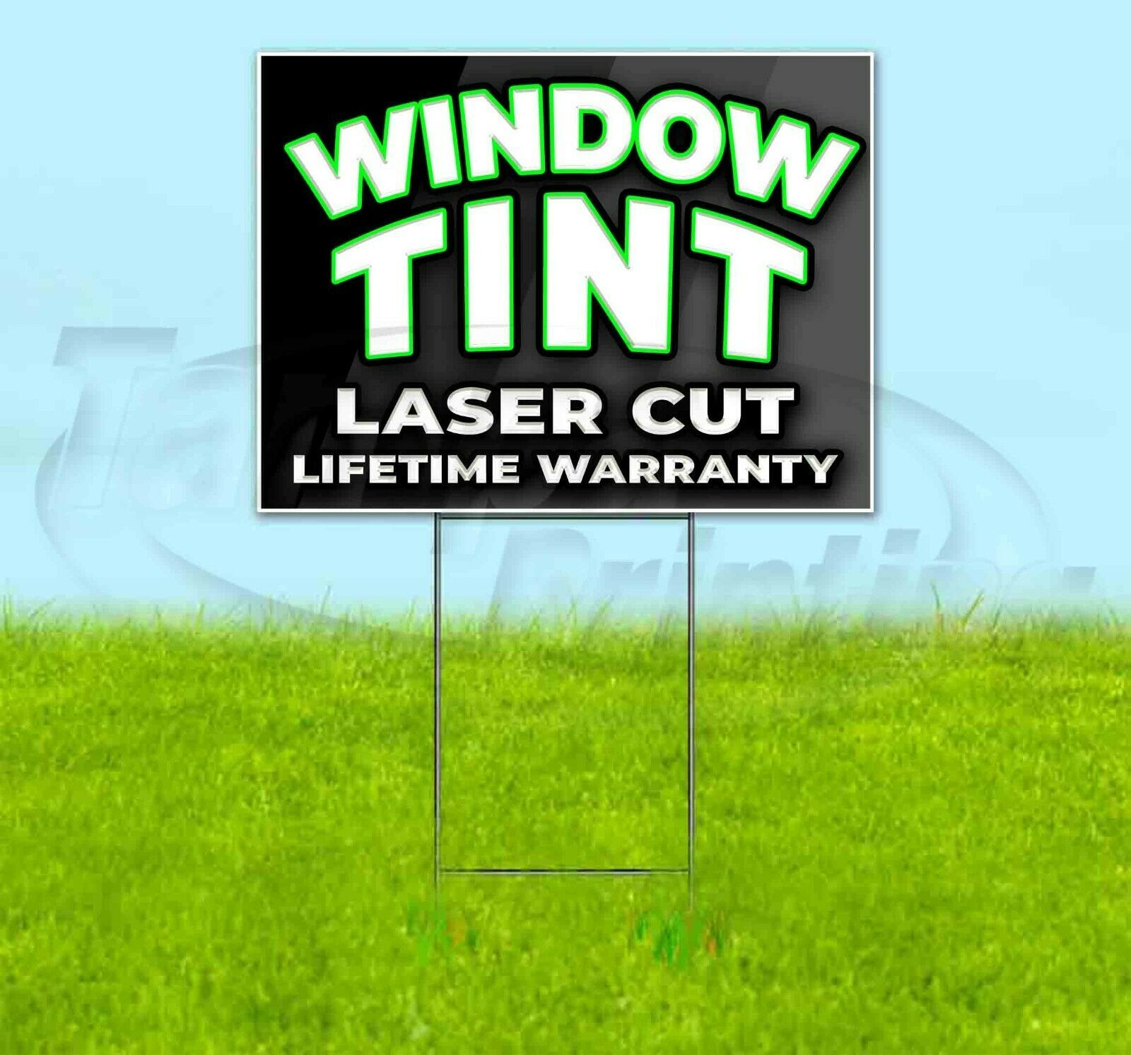 WINDOW TINT LASER CUT 18x24 Yard Sign Corrugated Plastic Bandit Lawn ...