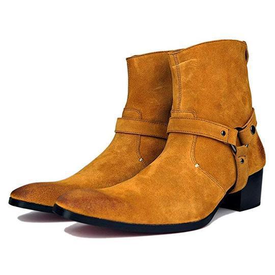New Handmade Mens Tan color Suede size zipper boots, Mens fashion ankle ...