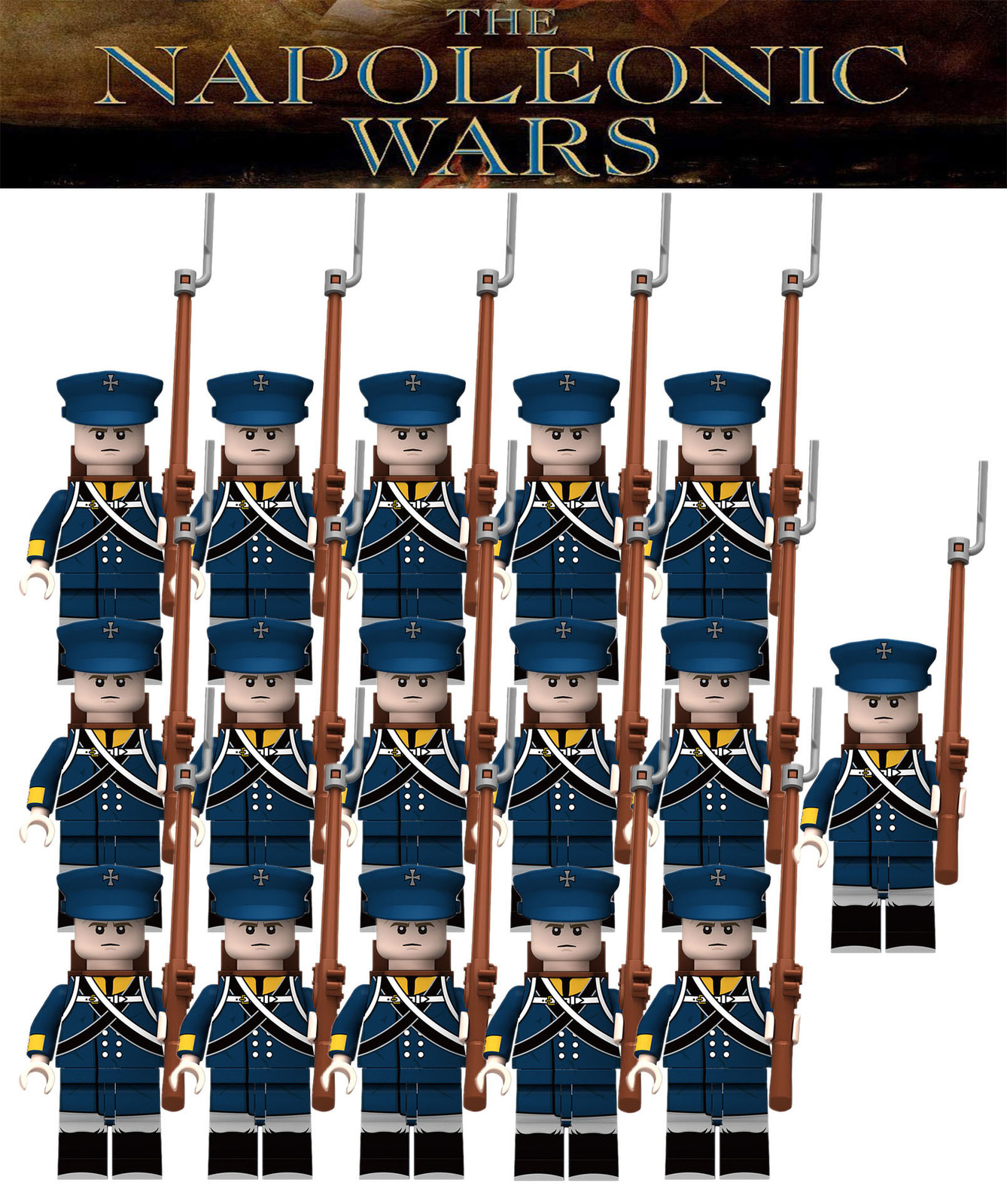 The Napoleonic Wars Prussian Landwehr Infantry 16 Minifigures Set ...