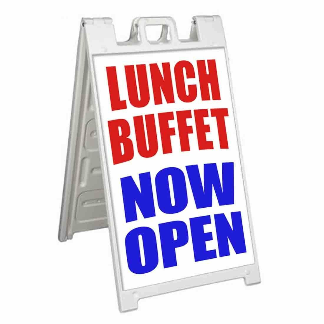 LUNCH BUFFET NOW OPEN Signicade 24x36 Aframe Sidewalk Sign Banner Decal ...
