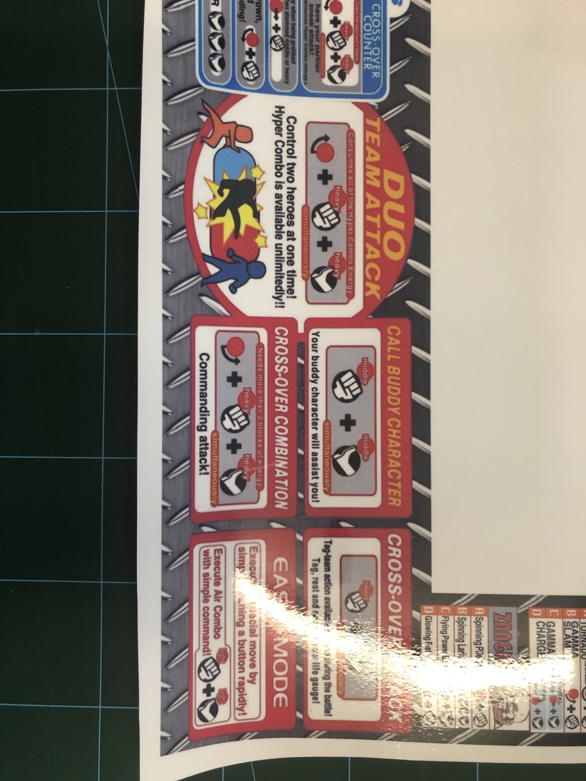 Arcade1up Marvel vs Capcom moves Combo Bezel Arcade 1up Move List Combo ...