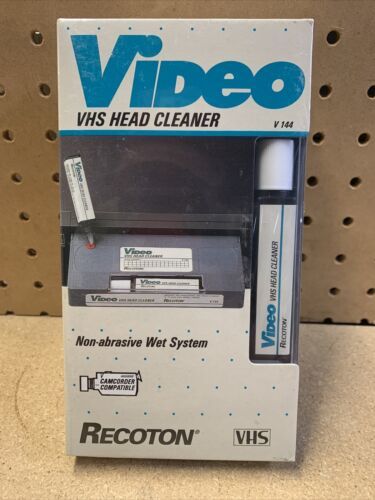NEW Recoton VHS Video Cassette Head Cleaner Non-Abrasive Wet System VCR ...