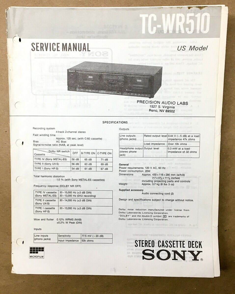 Used Sony TC-510 Tape recorders for Sale | HifiShark.com