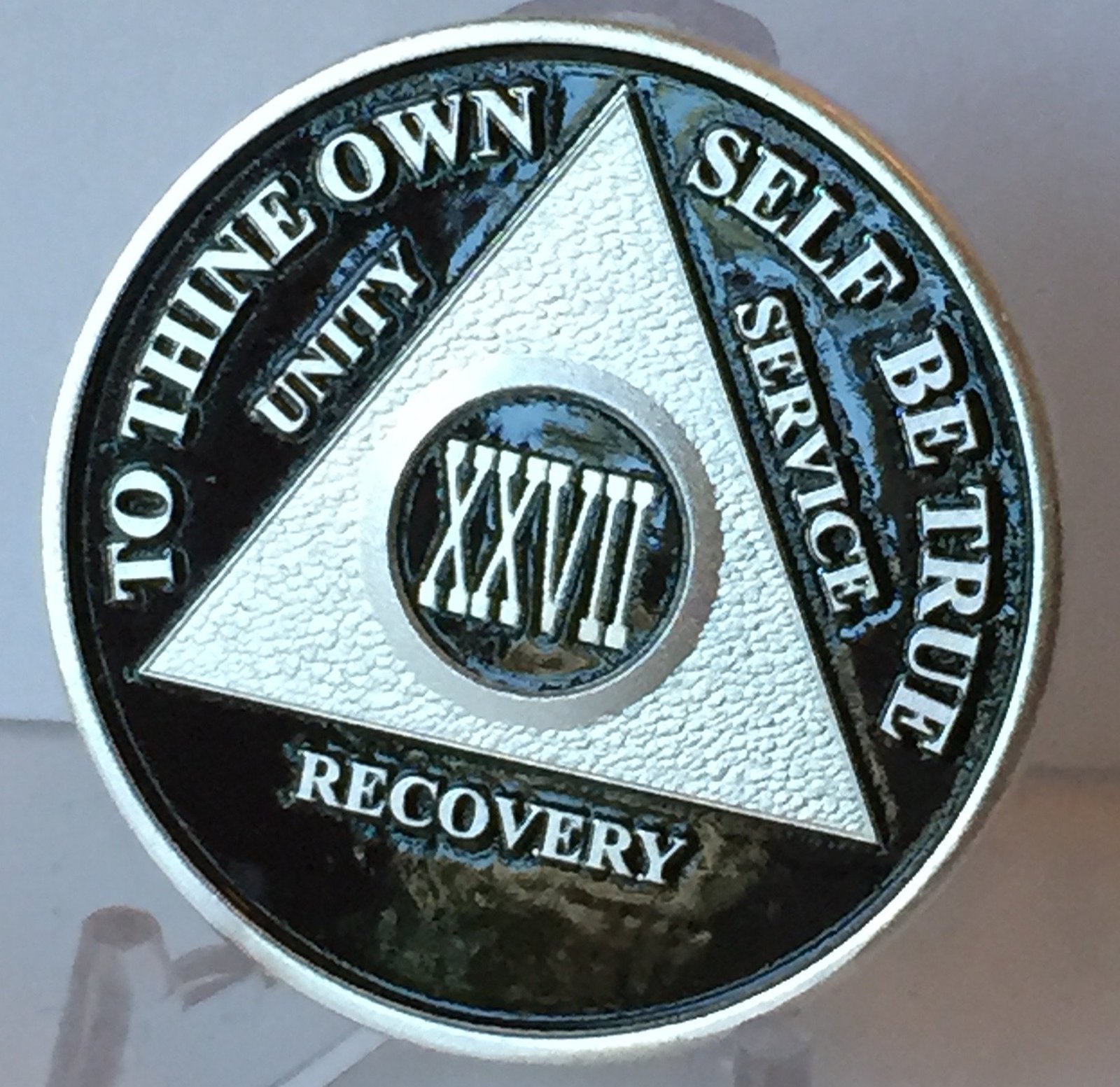 Black & Silver Plated 27 Year AA Alcoholics Anonymous Sobriety ...