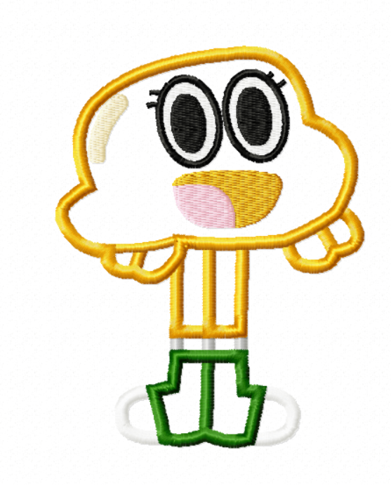 Amazing World Of Gumball Darwin Applique Machine Embroidery Design