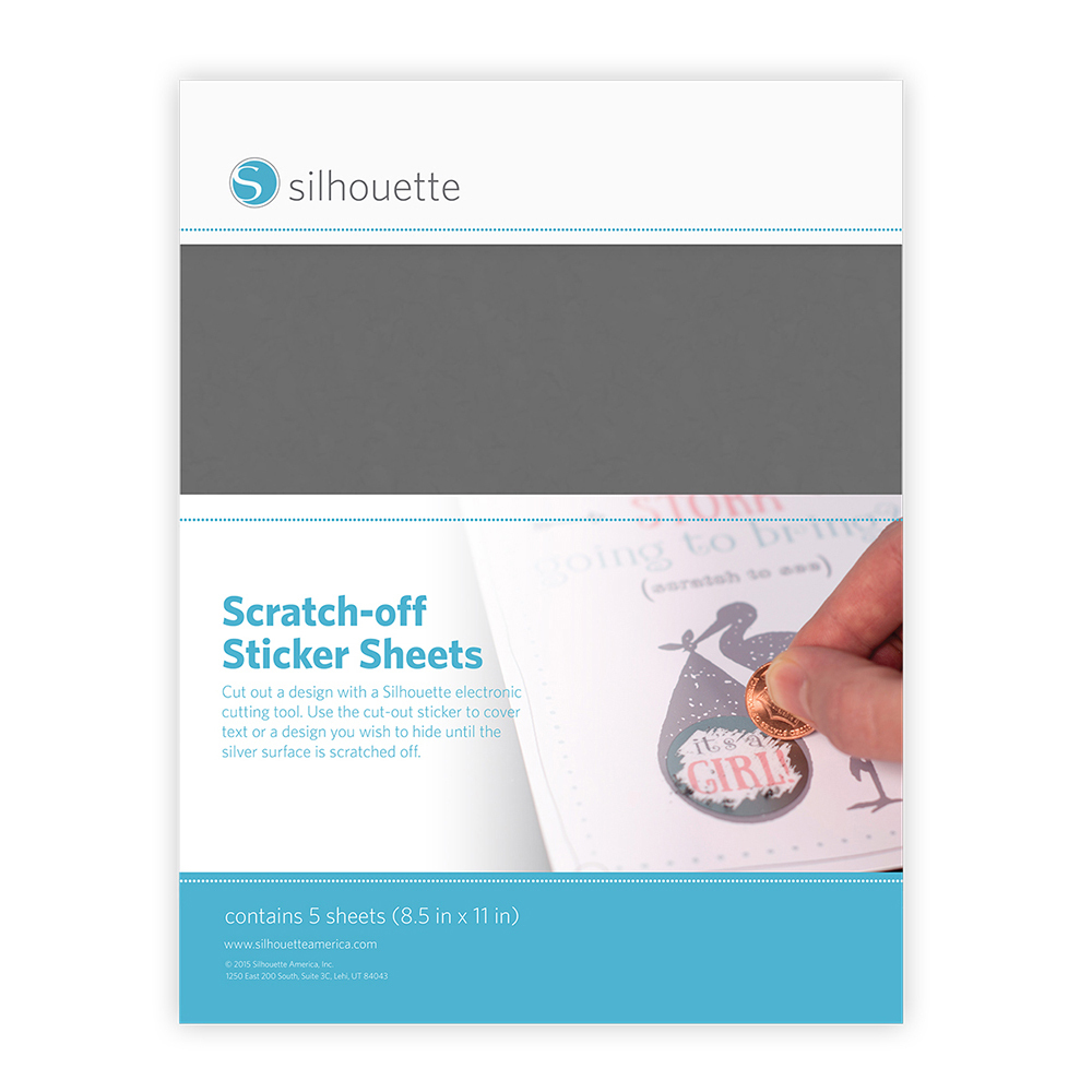 Silhouette Printable Scratch-Off Sticker Sheets 8.5"X11" 5pk-Silver ...