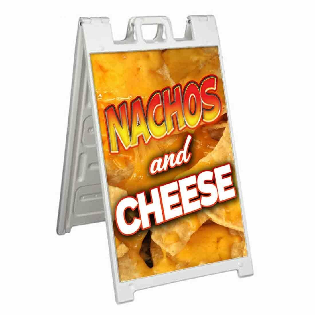 NACHOS AND CHEESE Signicade 24x36 Aframe Sidewalk Sign Banner Decal ...
