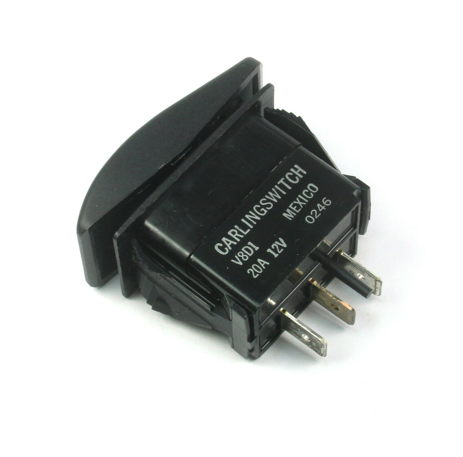 Carling MOMENTARY RH Tilt Rocker Switch SPDT 20A 12VDC (ON) OFF (ON ...