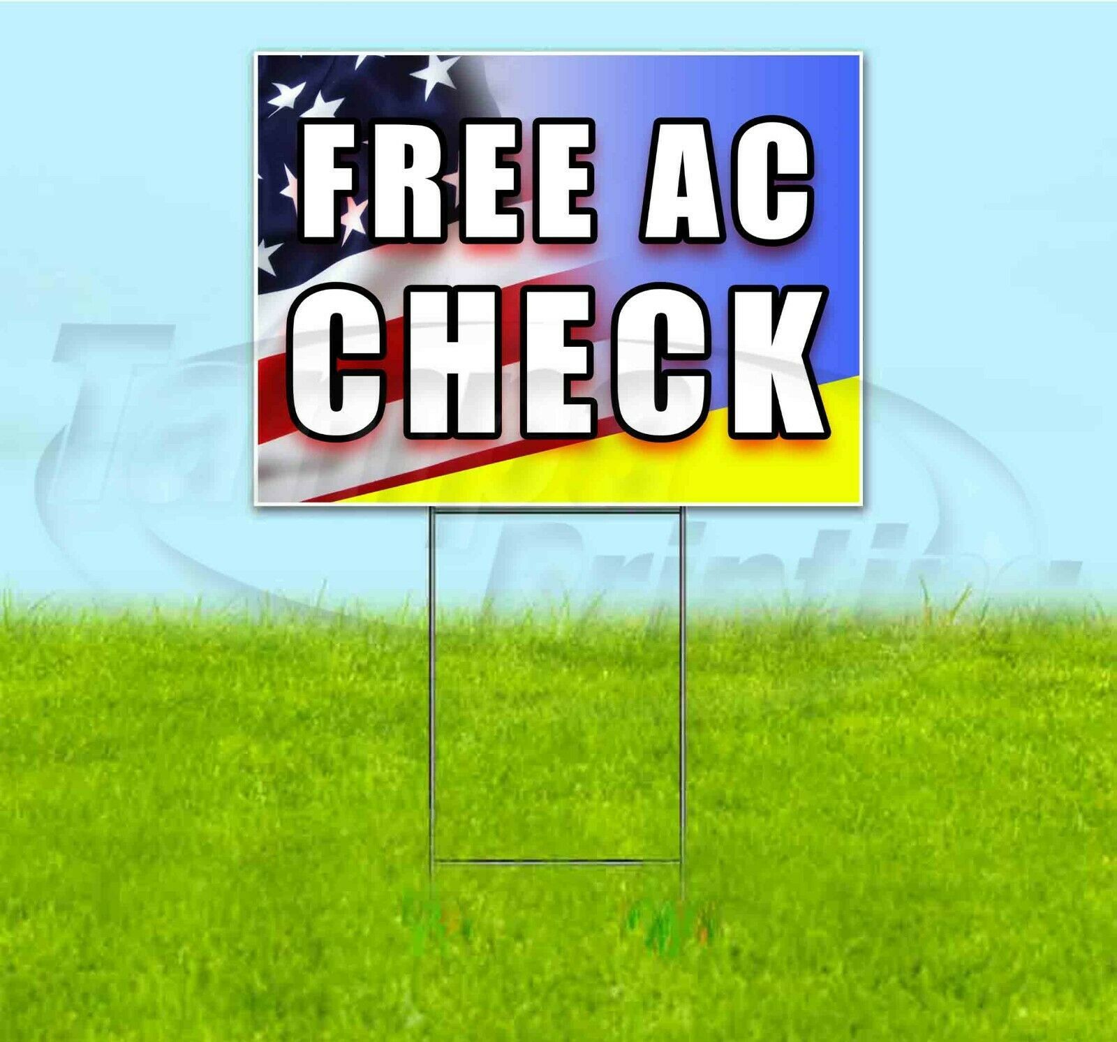 FREE AC CHECK 18x24 Yard Sign WITH STAKE Corrugated Bandit BUSINESS ...