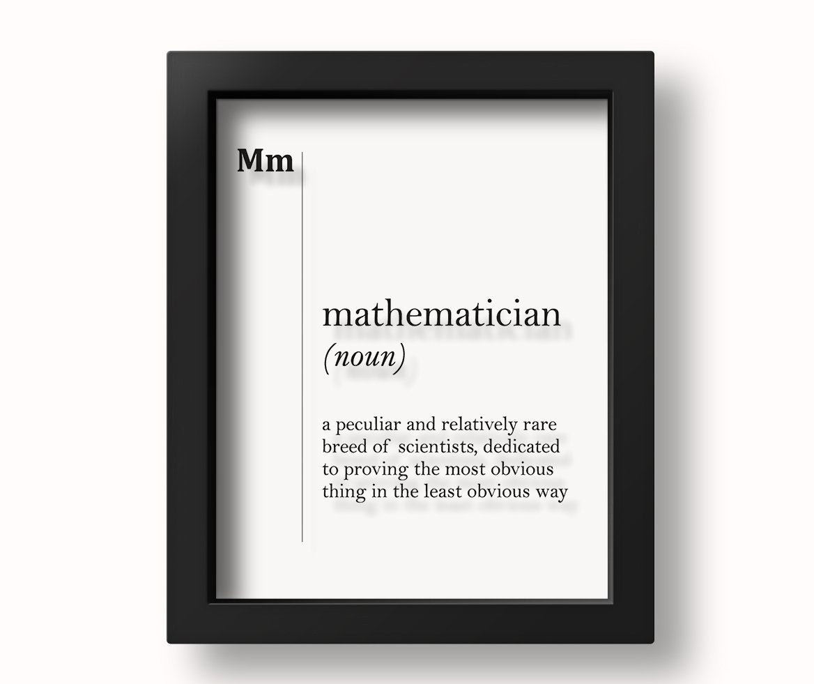 TRANSPARENT Mathematician Definition Print Maths Teacher Gift ...