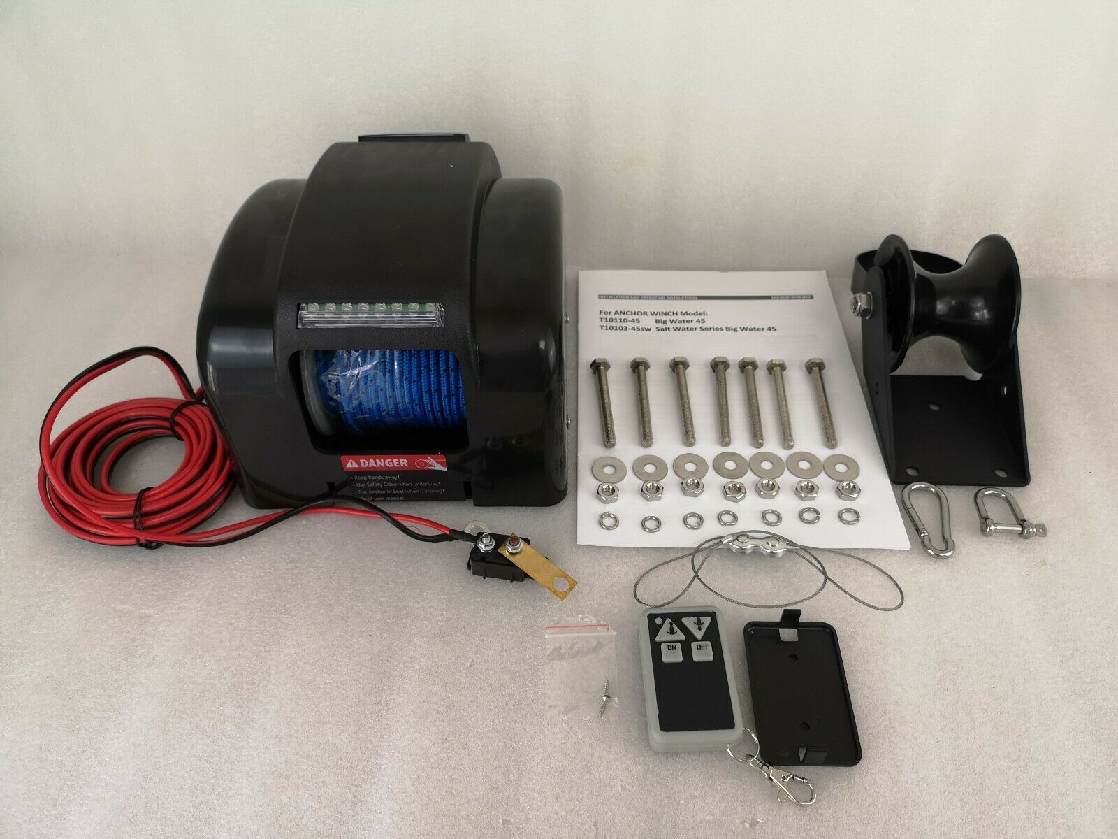 12V AutoDepoly Wireless Remote Control Anchor Winch Windlass Freshwater ...