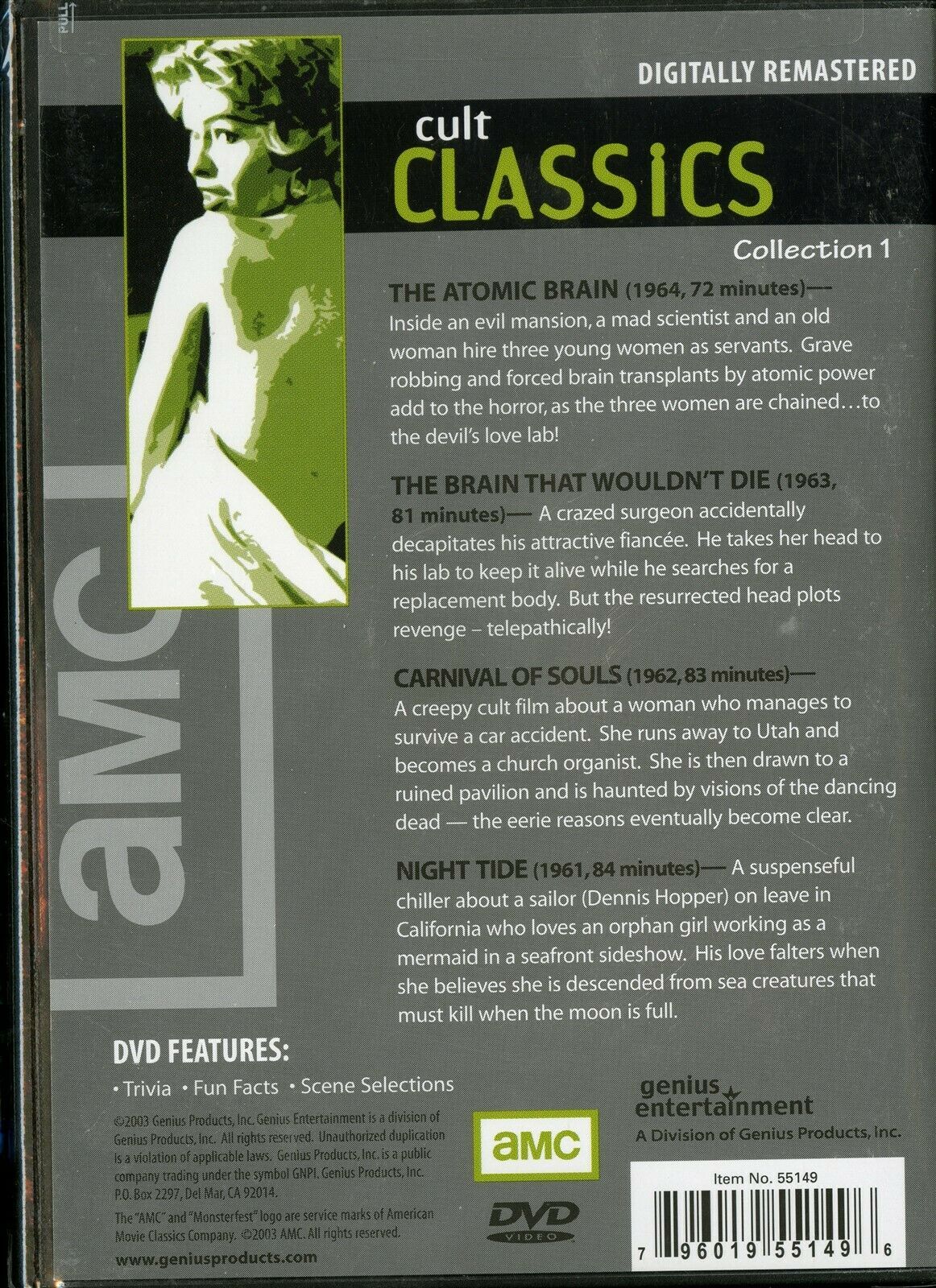 AMC MONSTERFEST COLLECTION 1 CULT CLASSICS VHS 4 HORROR FILMS ON 2 ...