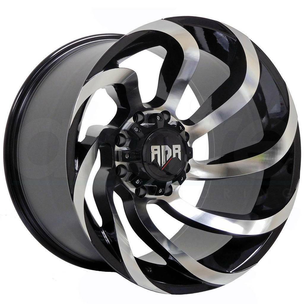 20x12 RDR RD15 5x5/5x127 -44 Black Machine Wheels Rims Set(4) - Wheels