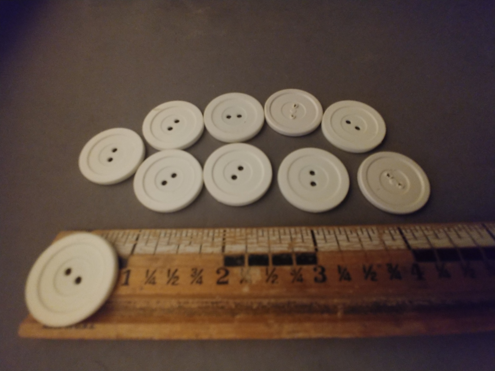 10 Lightweight White 4 Whole Sewing Buttons approx. 1" - Closures ...