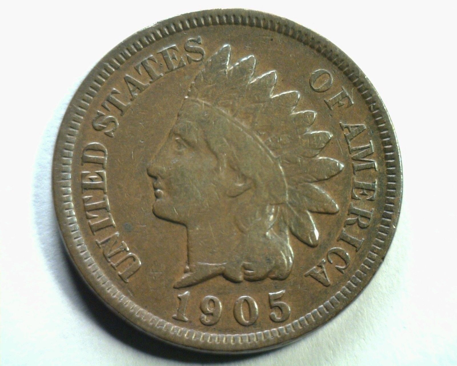 1905 S30 19/19 (n) INDIAN CENT PENNY FINE+ F+ NICE ORIGINAL COIN FROM ...