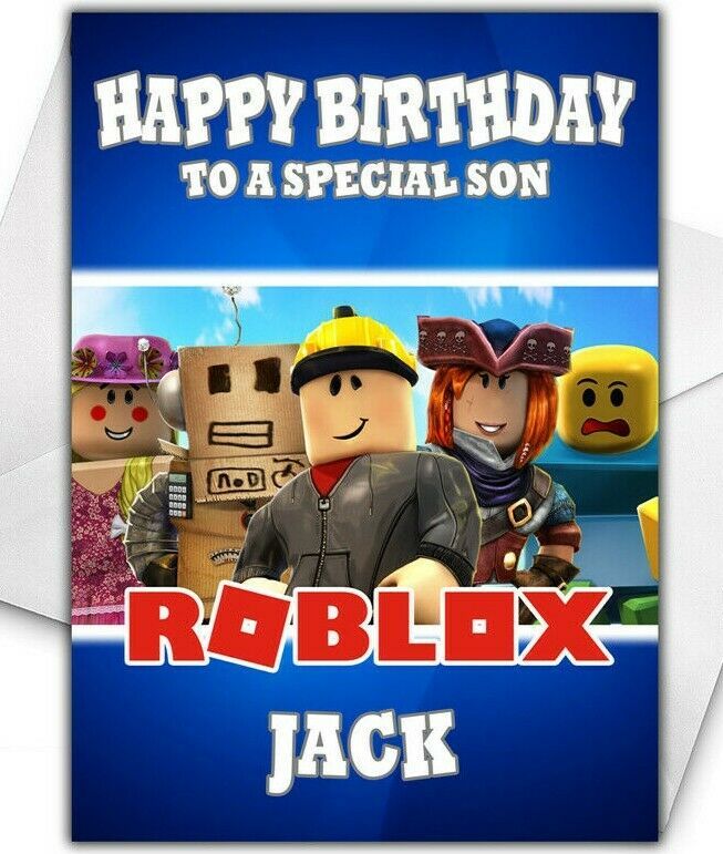 ROBLOX Personalised Birthday Card - Large A5 - Roblox Video Game ...